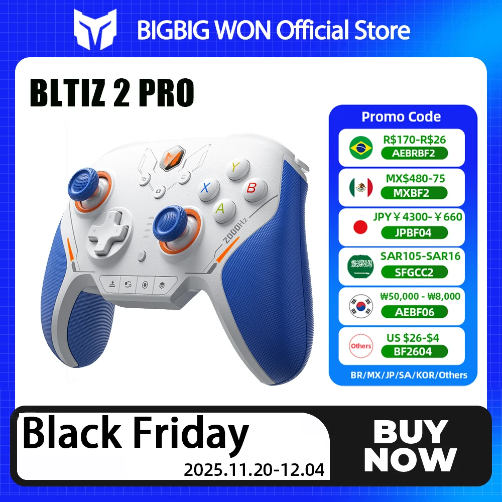 Bigbig won blitz 2 pro controlador sem fio bluetooth 2000hz taxa de ...