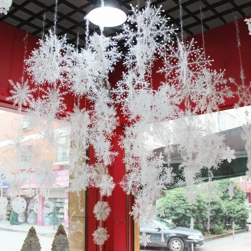 30 Pieces of Festive White Snowflake Ornaments Christmas Tree and ...