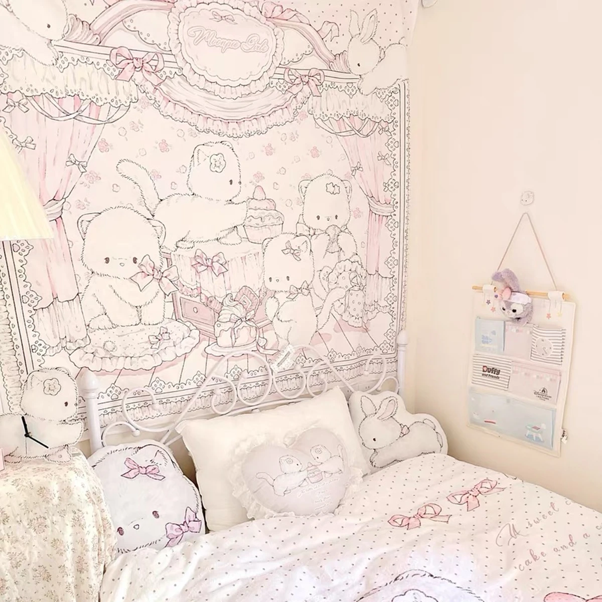 Kawaii-Home-Decor-Wall-Hanging-Tapestry-Anime-Pink-Cartoon-Tapestry ...