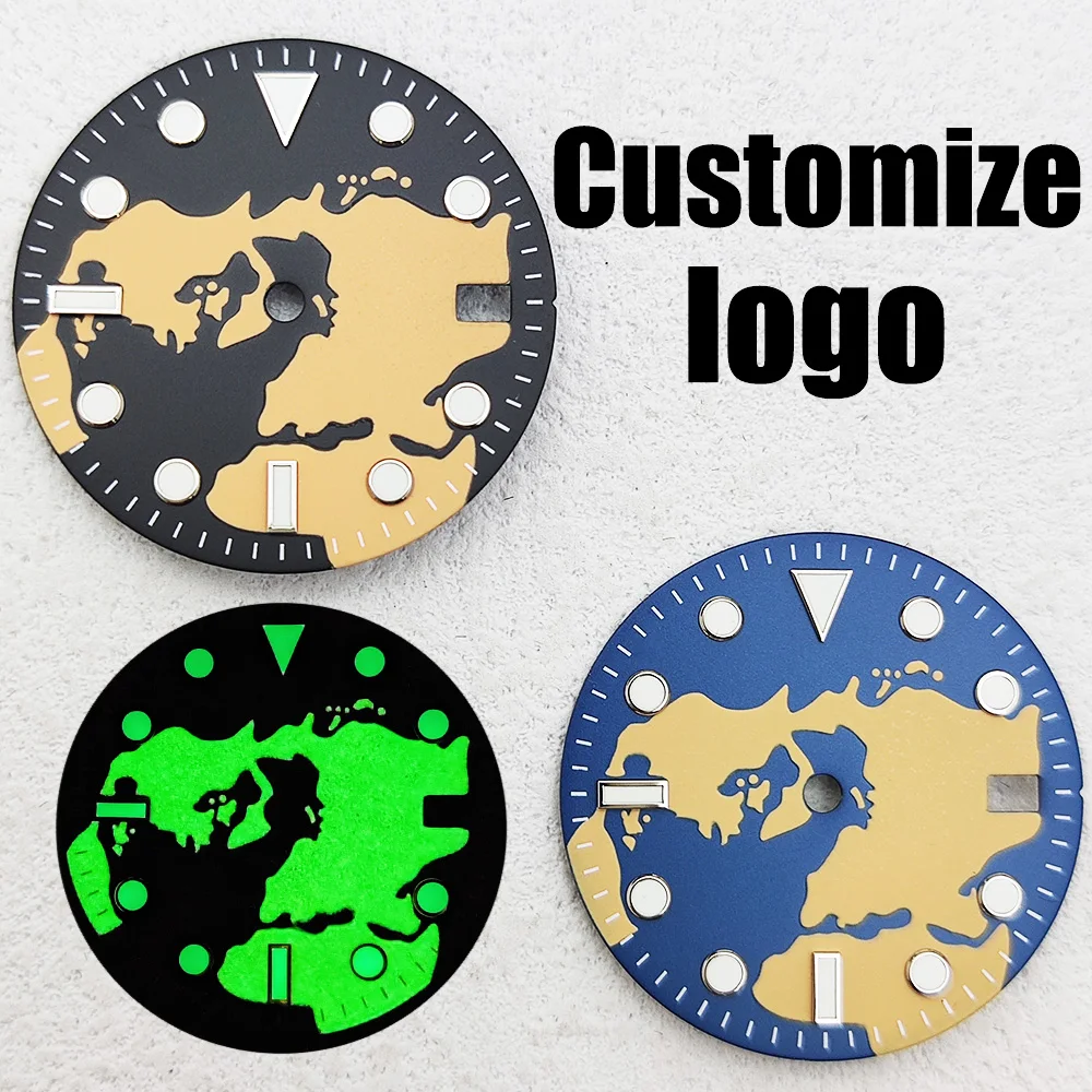 NH34-NH35-dial-29mm-watch-dial-Full-green-luminous-Continental-Plate ...