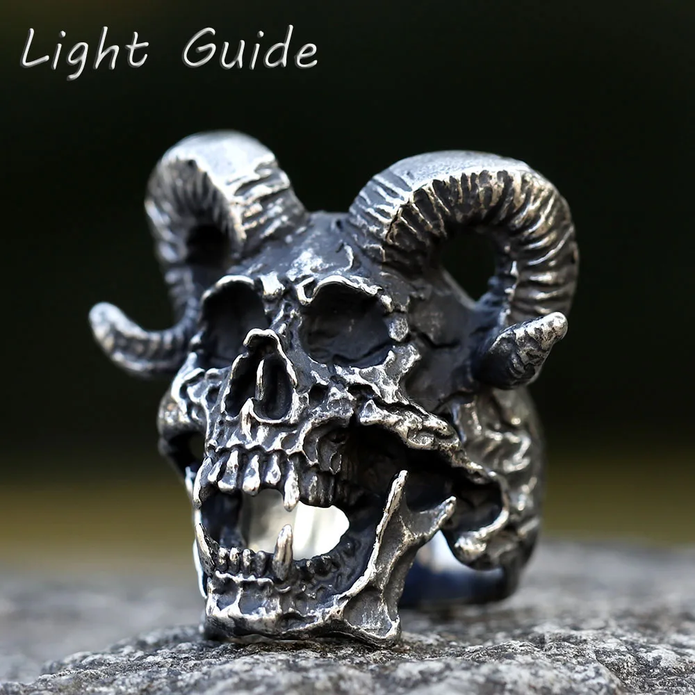 2022-NEW-Men-s-316L-stainless-steel-rings-Gothic-Punk-Satanic-Devil ...