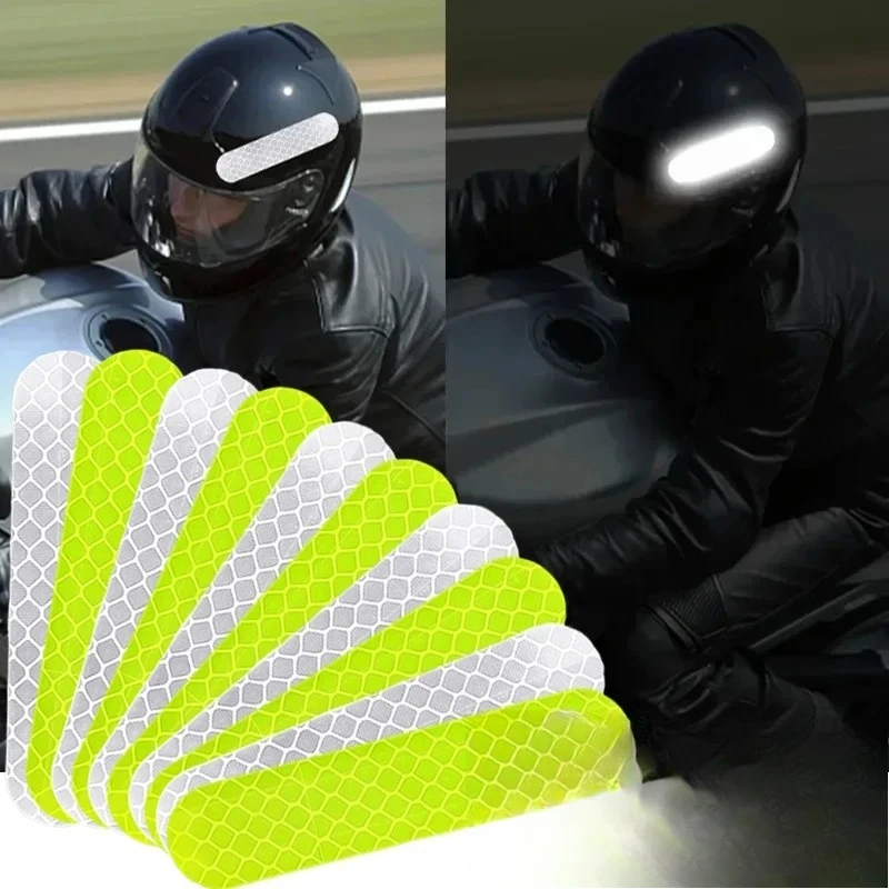 Night Safety Motorcycle Helmet Reflective Stickers Warning Decals ...