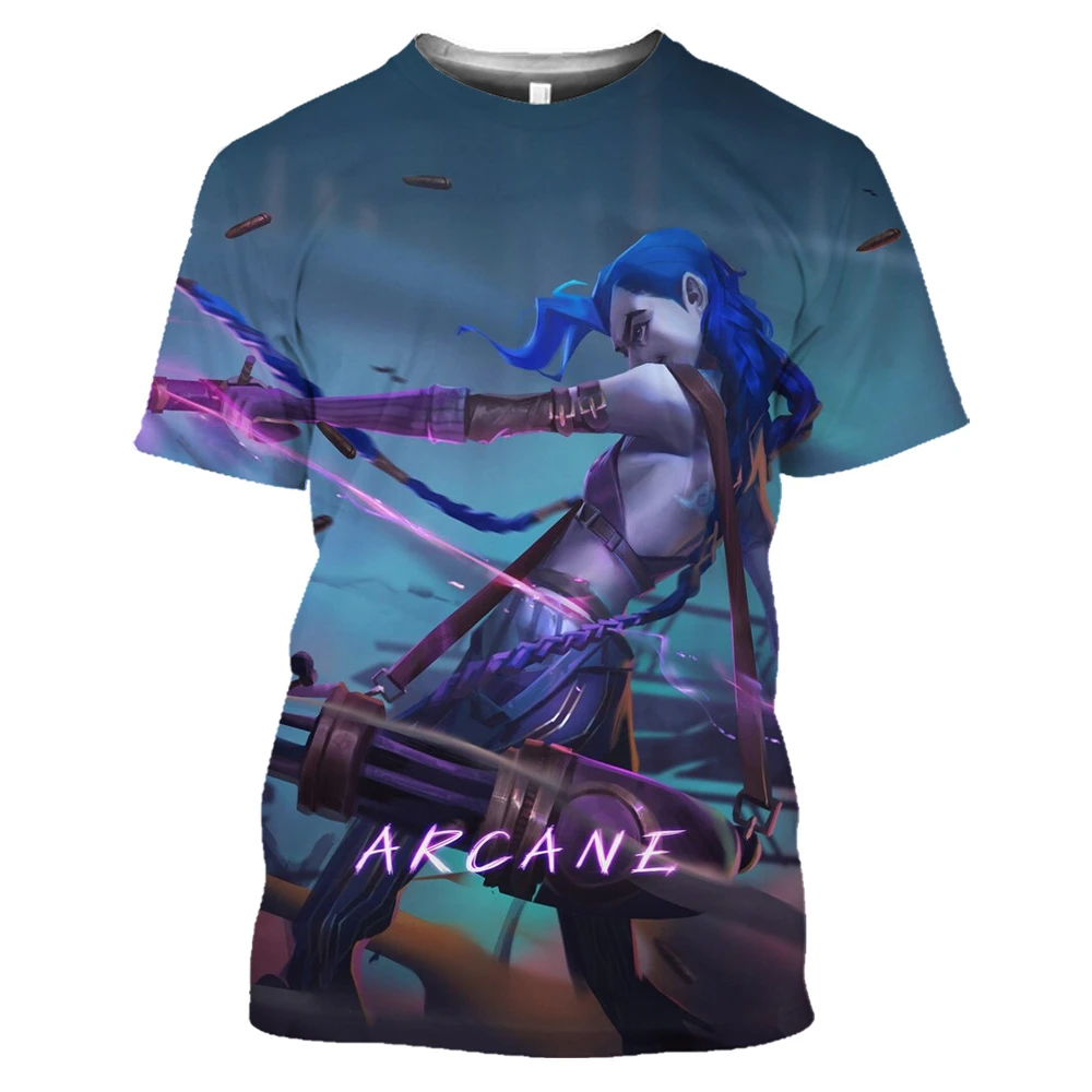 Arcane-League-of-Legends-T-Shirt-Anime-3D-Print-Men-Women-Fashion ...