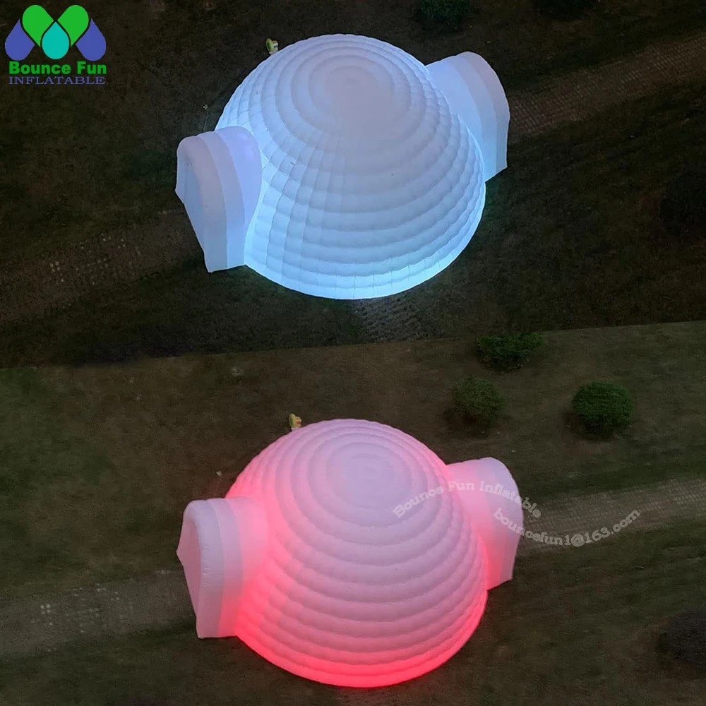 2025 new 6m Dia Factory Price White Inflatable Igloo Dome Tent With LED ...