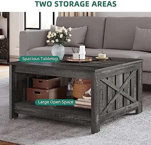 Large Rustic Living Room Coffee Table With Storage
