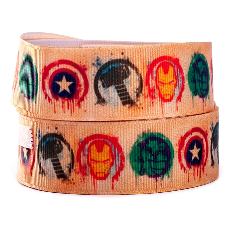10 Yards Marvel Hero The Avengers Cartoon Grosgrain Ribbon Polyester ...