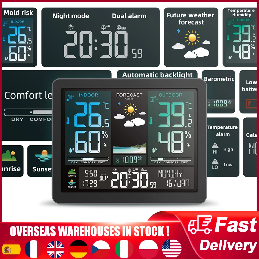 Latest-Digital-Weather-Station-Clock-Temperature-Humidity-Meter ...