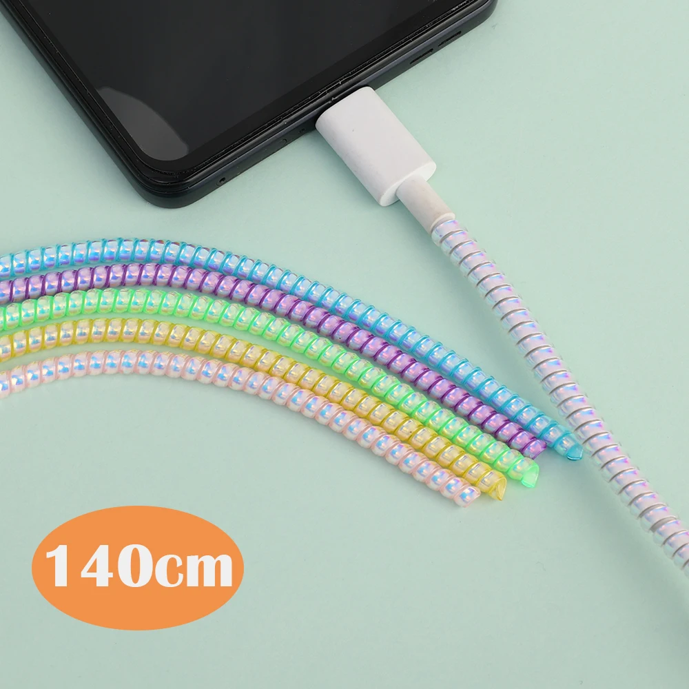 140cm-Universal-Spiral-Cable-Protector-Charger-Cable-Headphone-Saver ...
