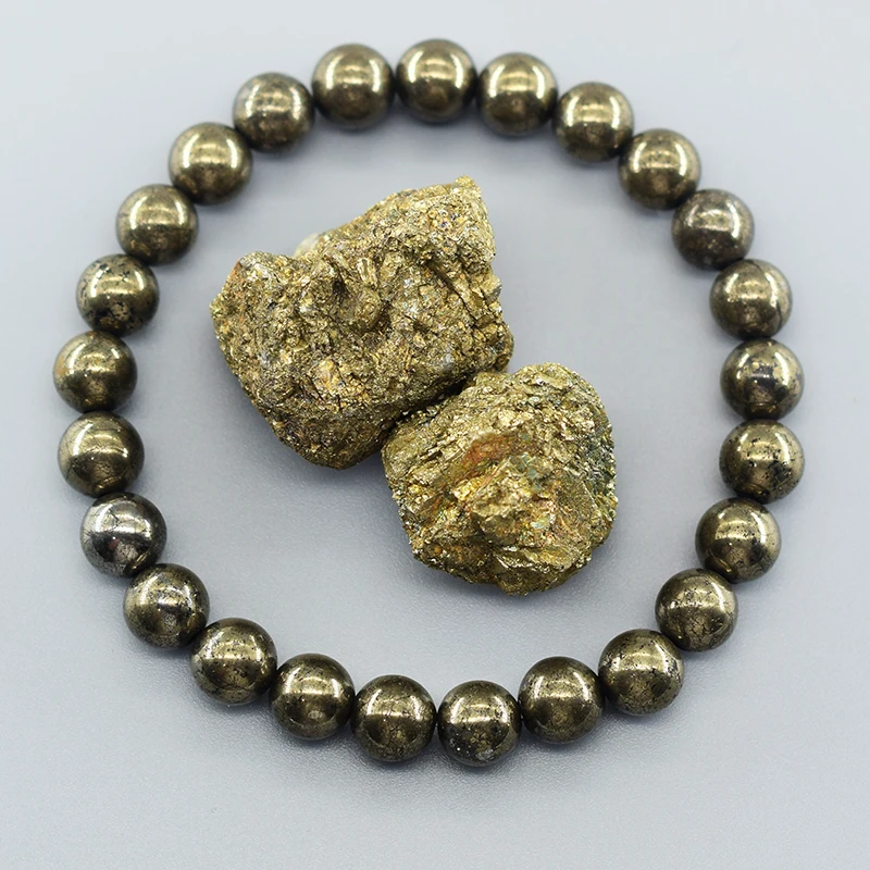 Original-Natural-Pyrite-Energy-Beads-Bracelets-Men-Women-Natural ...