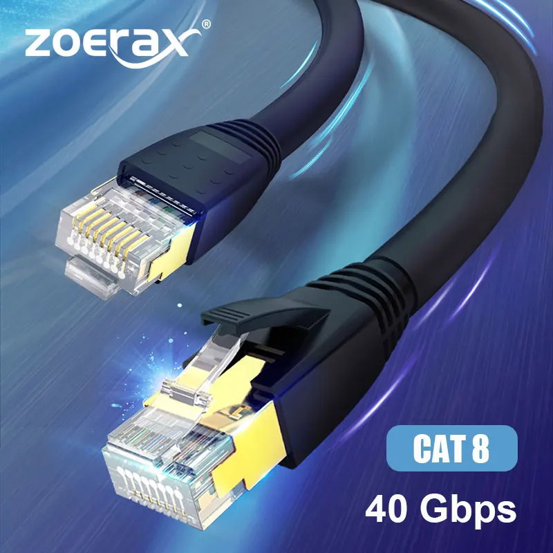 ZoeRax-Cat8-Ethernet-Cable-STTP-40Gbps-2000MHz-Cat-8-RJ45-Network-Lan ...