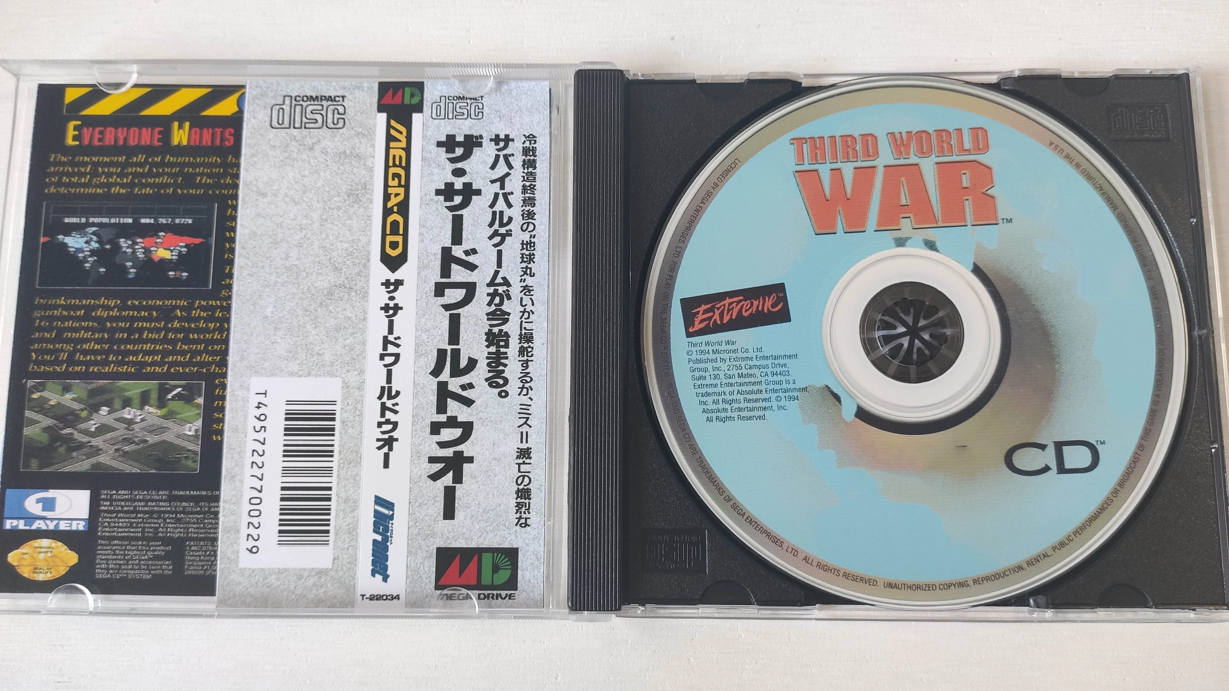 Mega CD Copy Disc Game The Third World War Unlock Console Megasega ...