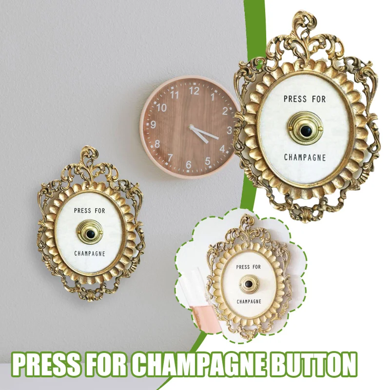 Retro-Champagne-Doorbell-European-Mini-Press-Button-Doorbells-Creative ...