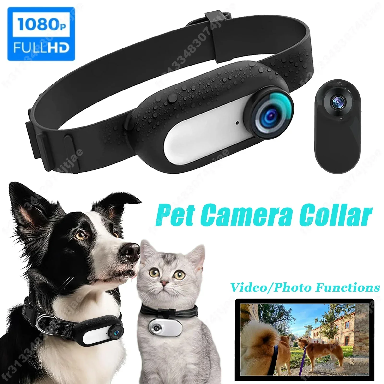 HD-1080P-Wireless-Collar-Camera-No-WiFi-Required-Dog-Cat-Pet-Collar ...