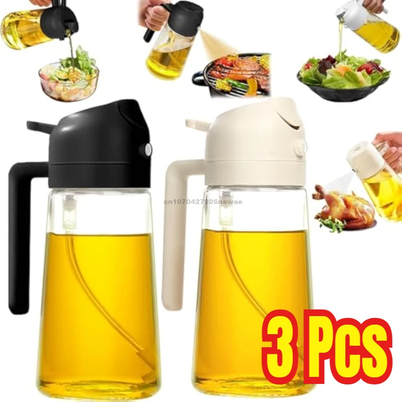 2 in1 Oil Spray Bottle Plastic Kitchen Barbecue Cooking Olive Oil ...