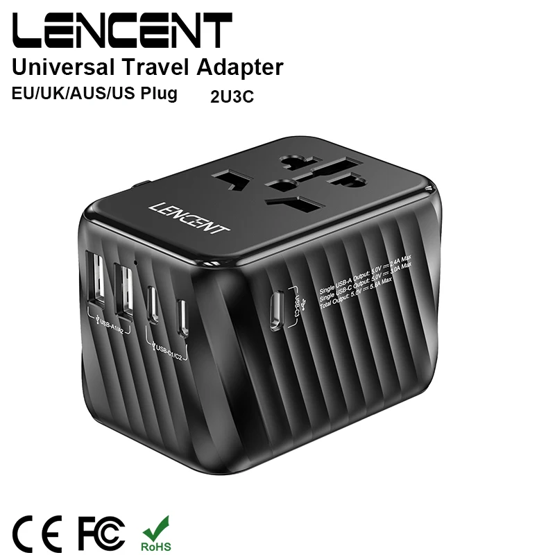 LENCENT-Universal-Travel-Adapter-with-2-USB-Ports-3-Type-C-Fast ...
