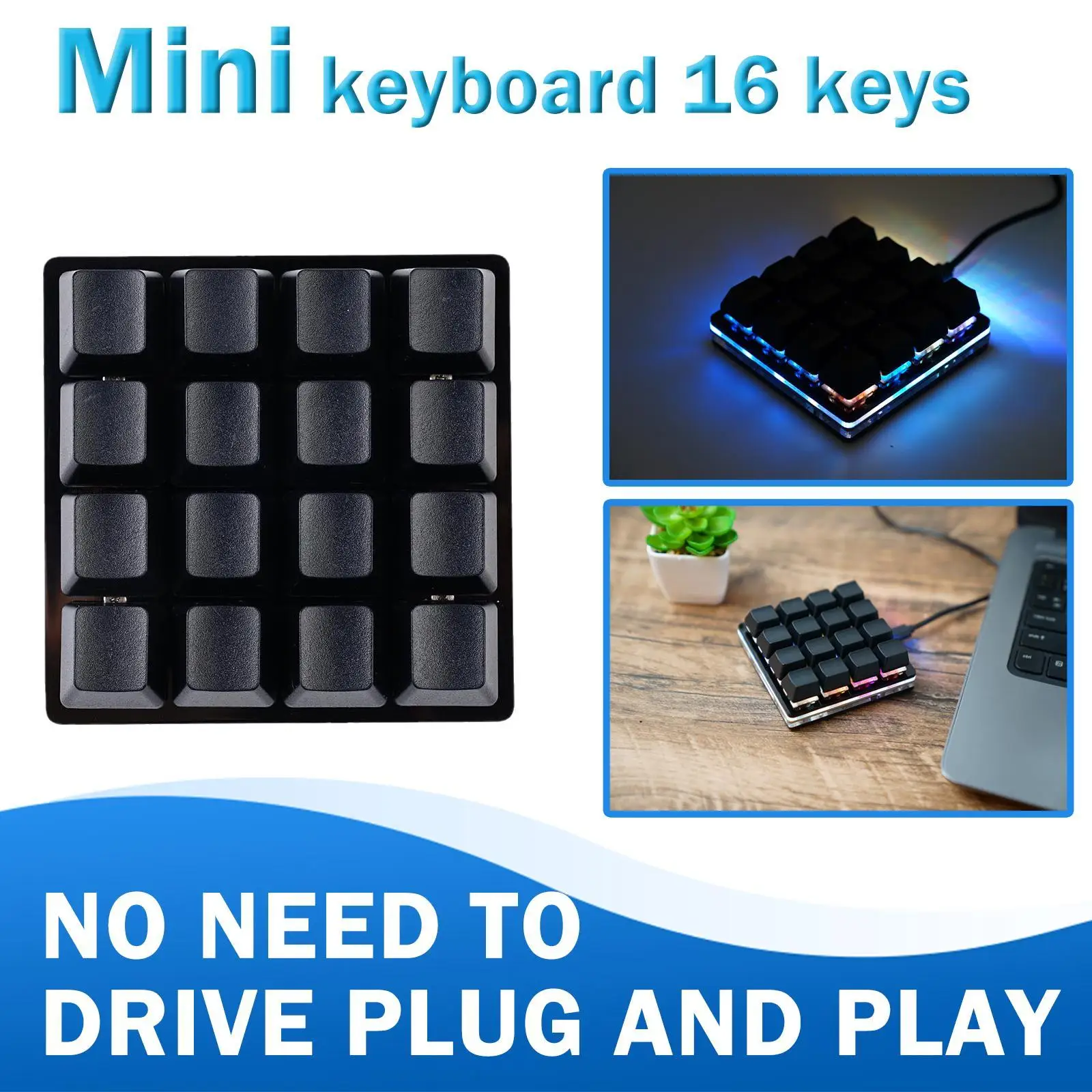 16-Key-Black-Mini-USB-Mechanical-Keyboard-Gaming-Programming-Custom ...