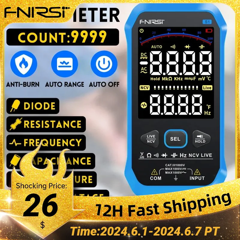FNIRSI-S1-Digital-Multimeter-9999counts-AC-DC-Voltage-Resistance ...