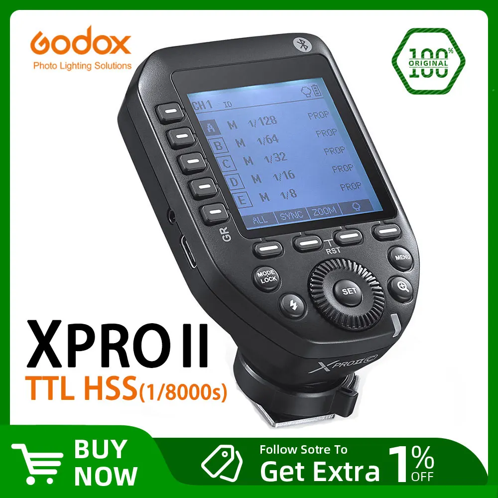 Godox Xpro II TTL Wireless Flash Trigger 1/8000s HSS TTL-Convert-Manual ...