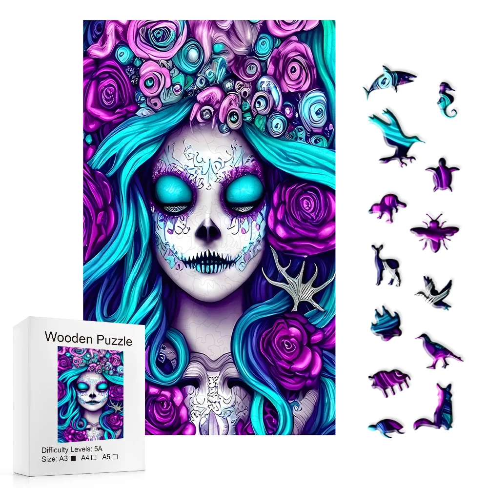 Mysterious-Skeleton-Wooden-Puzzle-Colored-Death-Fun-Toy-Wooden-Puzzle ...