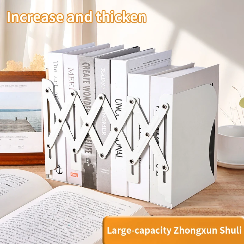 Adjustable Retractable Bookends Set for Shelves Multifunctional Book ...