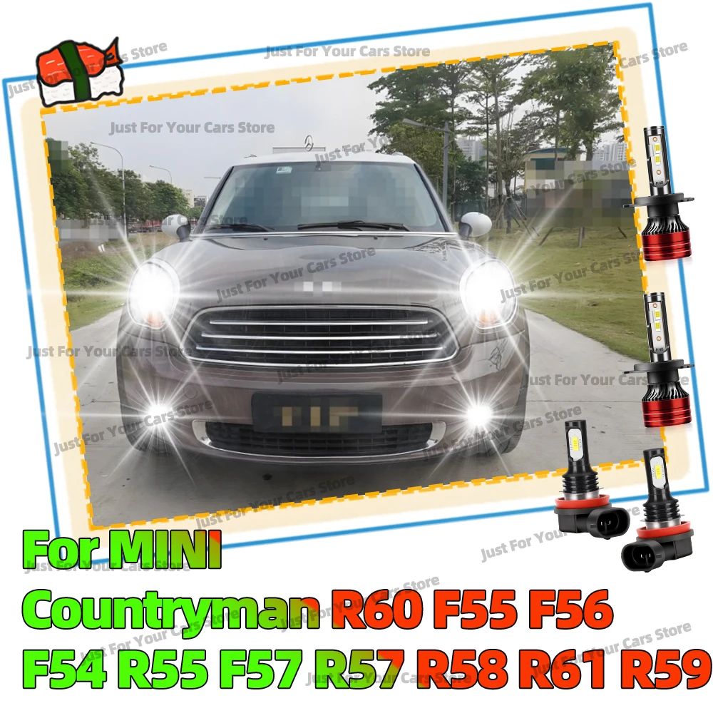 2/4x Car Led Headlights 6000K Fog Lamps Bulbs For MINI Countryman R60 ...
