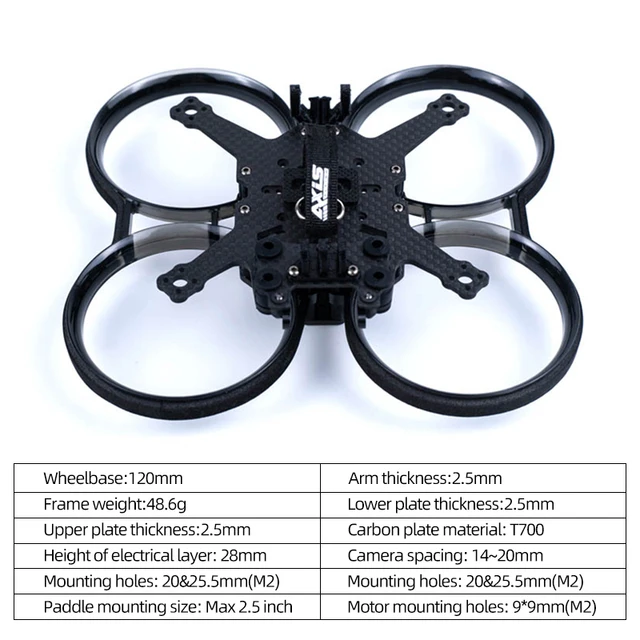 AXISFLYING C25/C25 V2 FPV Drone Frame KIT Cinewhoop C145 4500KV Brushless Motor Support O3 Air ...