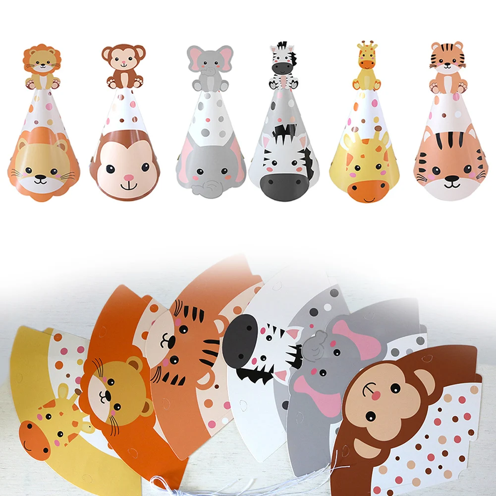 Jungle-Animals-Party-Paper-Hats-Fun-and-Festive-Birthday-Accessories ...