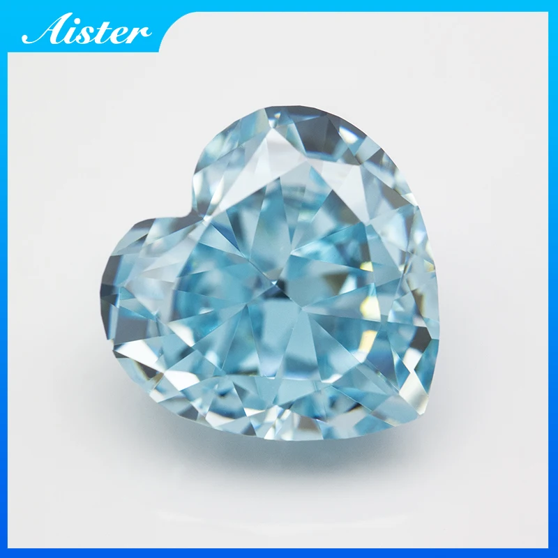 New-Ice-Blue-Heart-Crushed-Ice-Cut-Cubic-Zirconia-High-Carbon-Lab ...
