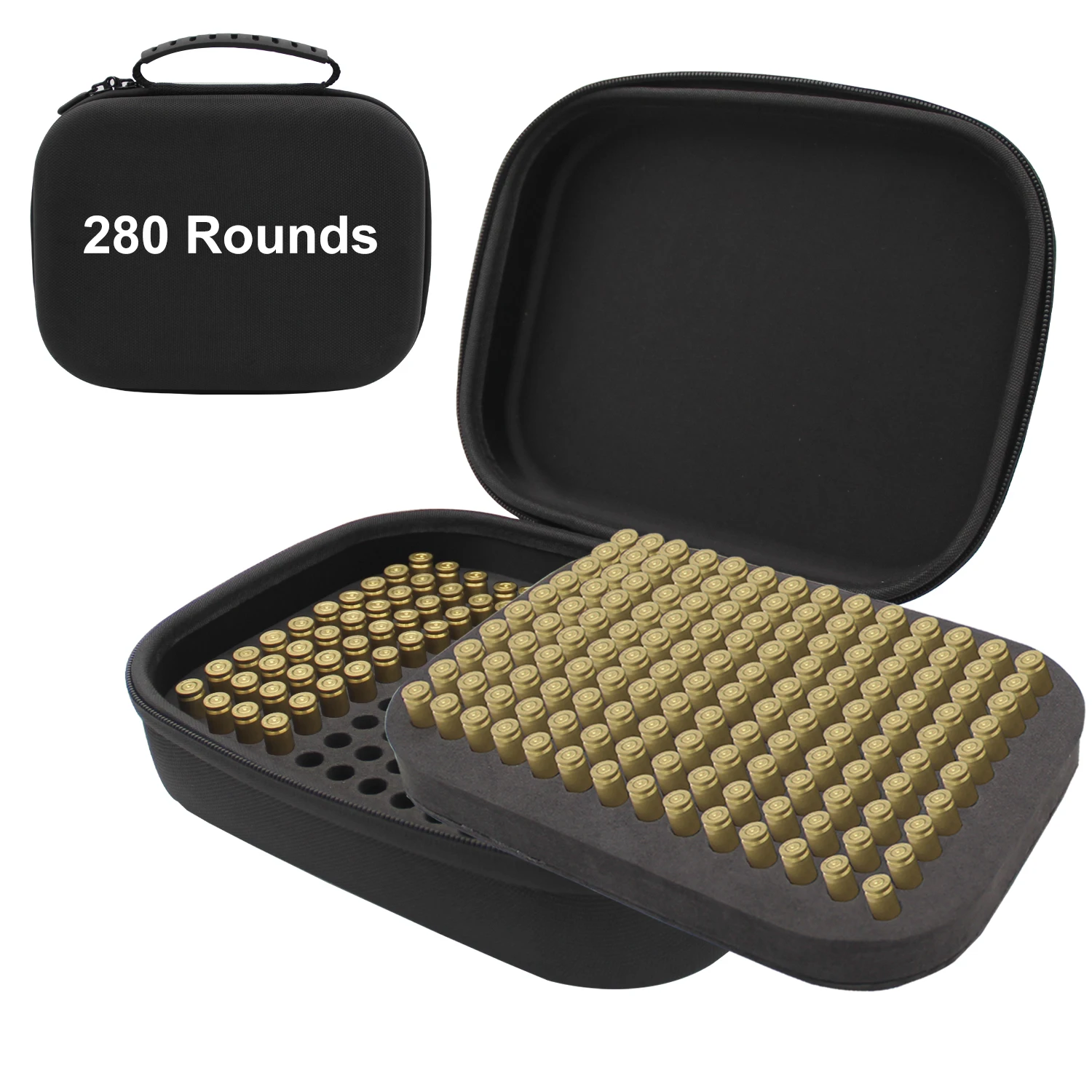 280 Rounds 9mm Bullet Storage Box Double-Layer Ammunition Case Ammo ...