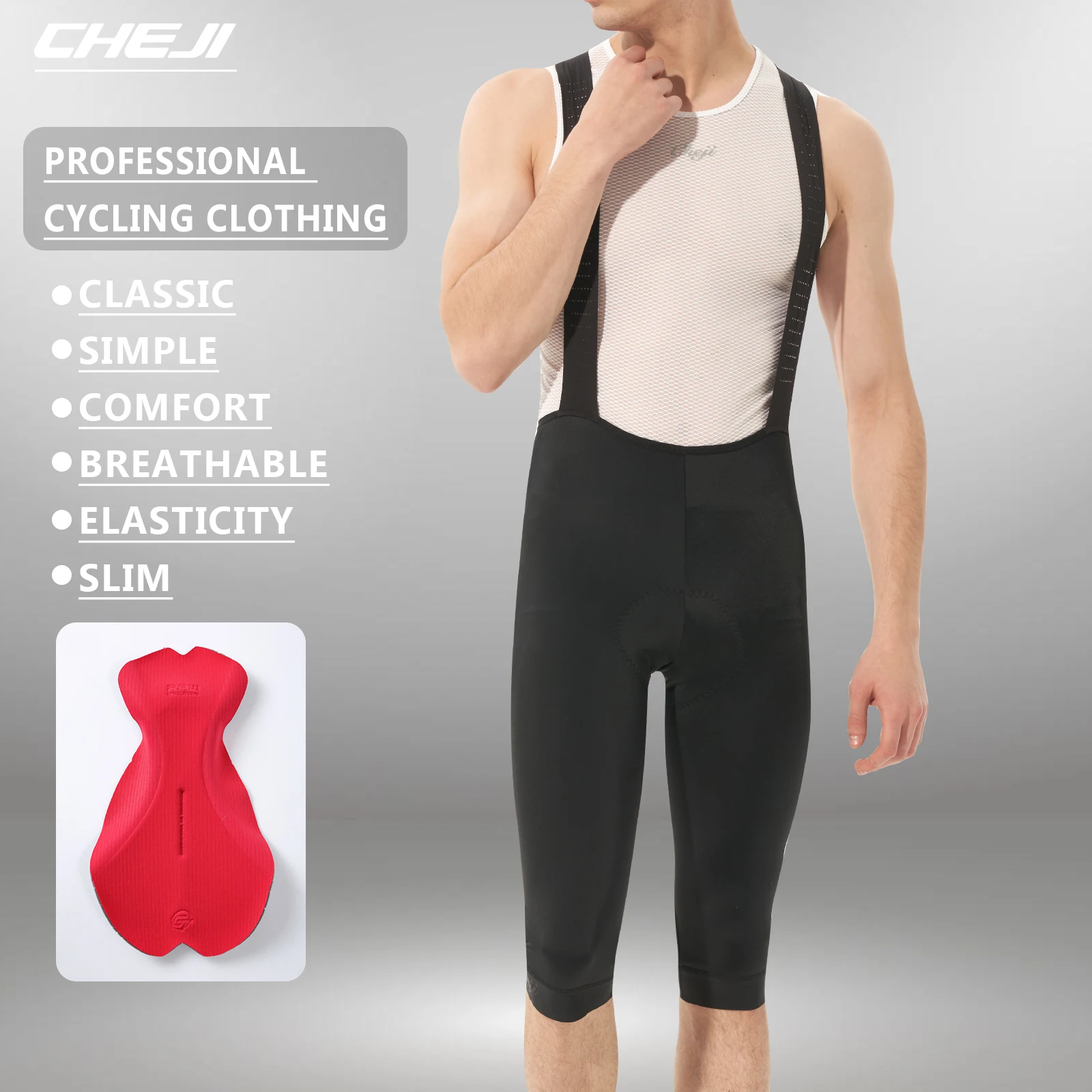 CHEJI-Cycling-Bib-Shorts-for-Men-3-4-Pants-Clothing-Bike-Equipment ...