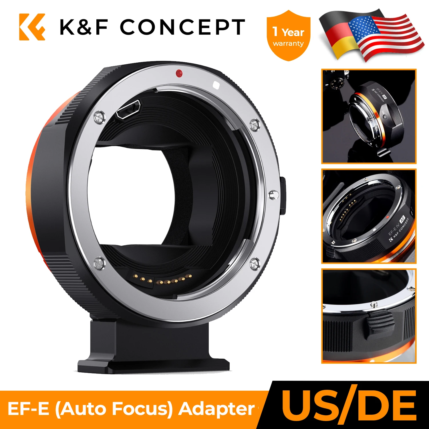 K&F CONCEPT EF-E EF EF-S Lens to NEX FE E Mount Camera Auto Focus ...