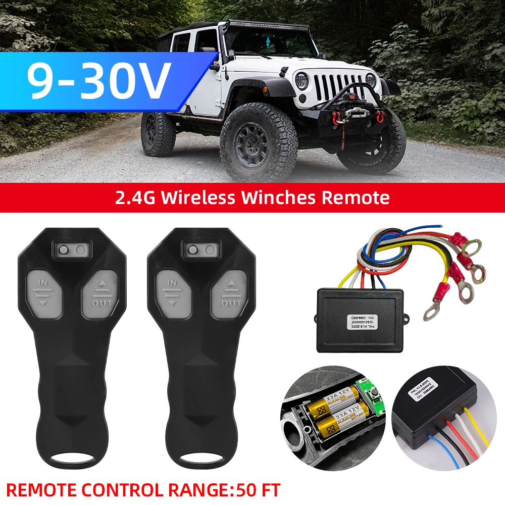 12V 24V Car Wireless Winch Electric Remote Control With Manual ...