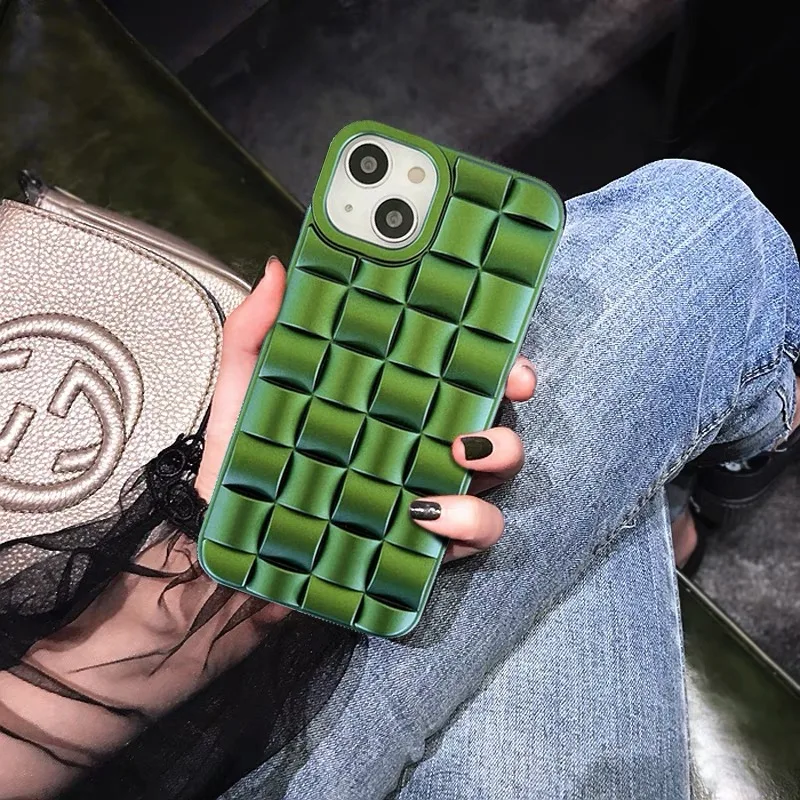 Luxury Square Puffer Coque for iPhone 13 Pro Max 12 11 Silicone Laser ...