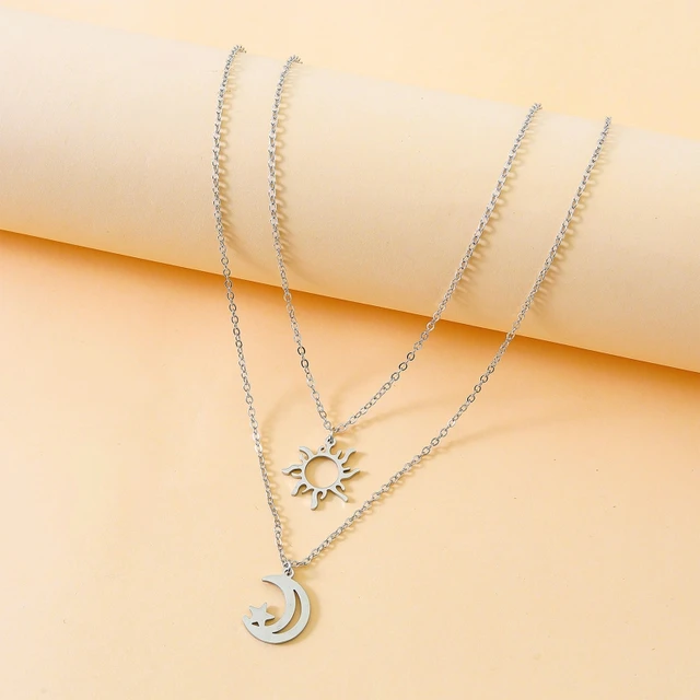 Moon And Sun Necklace Set