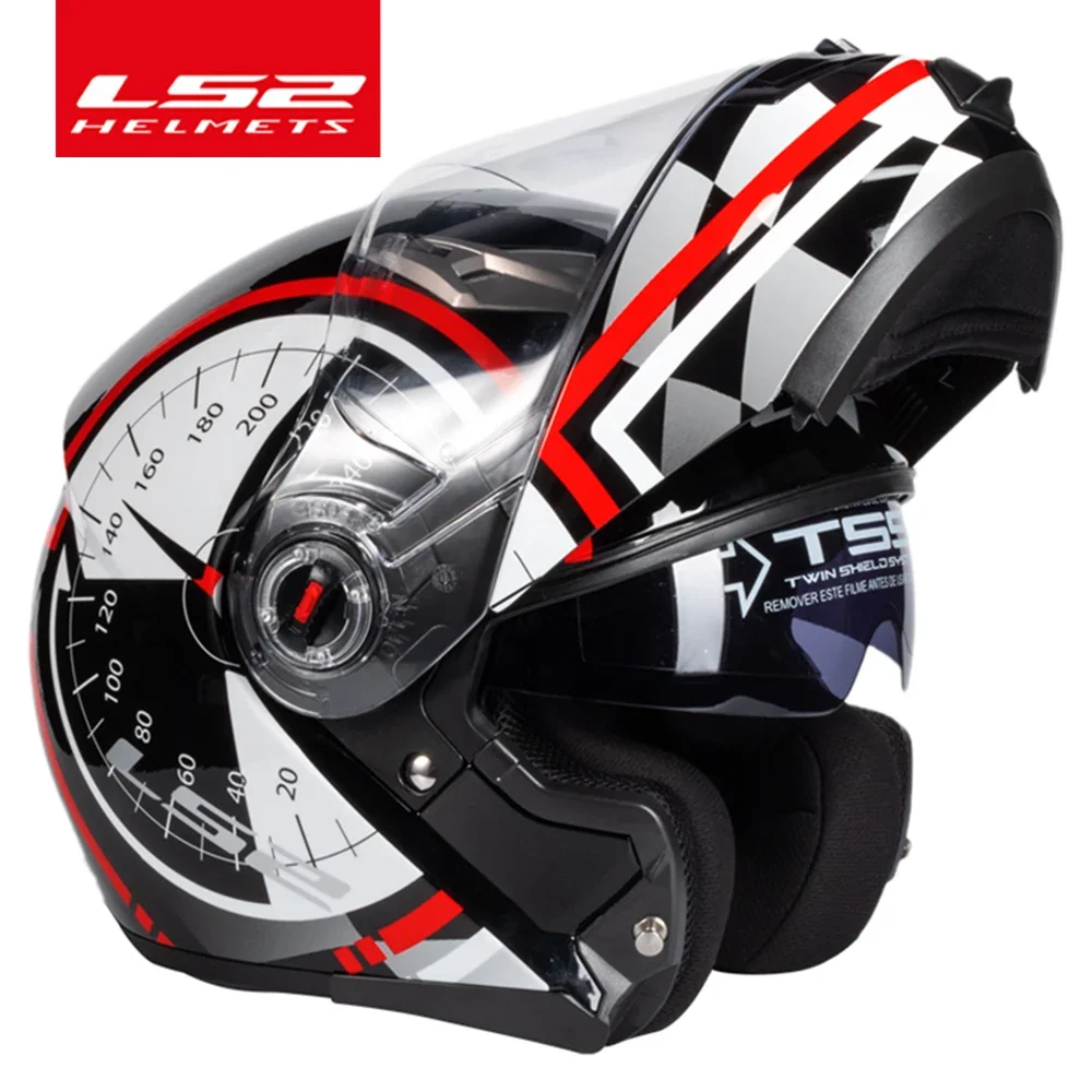 Capacete LS2 FF370 Motorcycle Helmet Ls2 Flip Up Dual Visor Helmets
