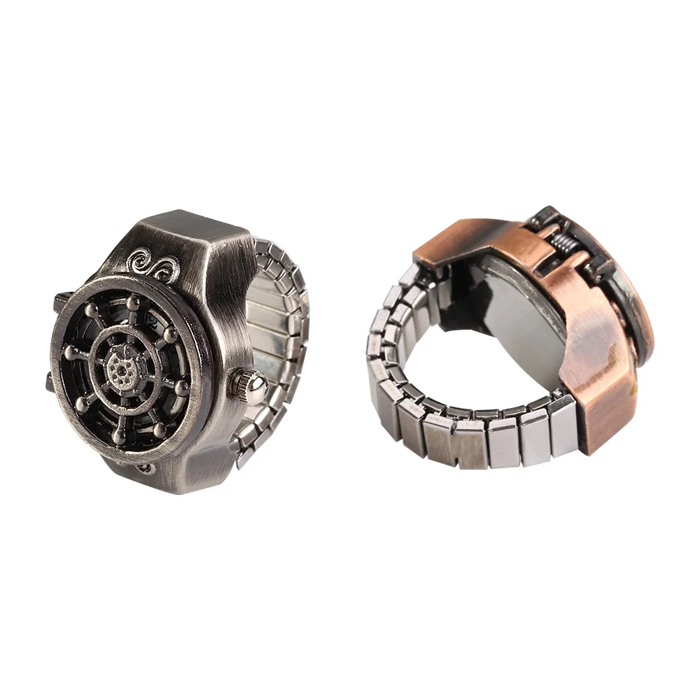 1Pc-Retro-Bronze-Ship-Rudder-Clock-Gear-Design-Finger-Watch-Rings-Metal ...