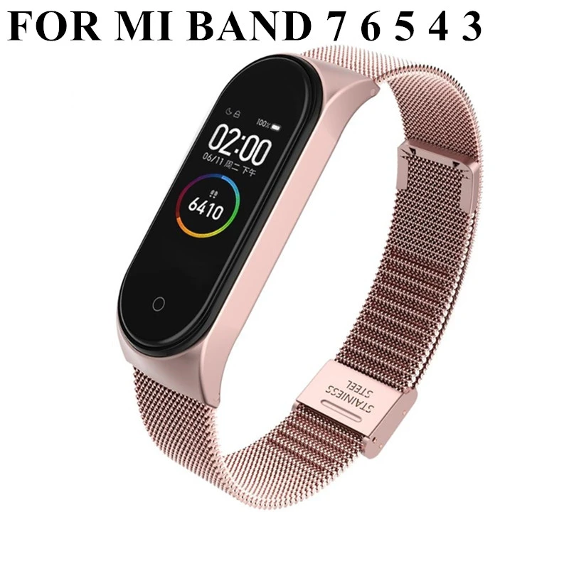 Strap For Xiaomi Mi Band 6 4 5 Wrist Metal Bracelet Screwless Stainless Steel Miband For Mi Band ...