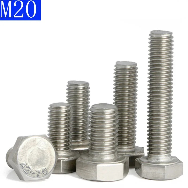 M20-2-5-20mm-304-Stainless-Steel-Metric-Full-Thread-Hexagon-Head-Bolts ...