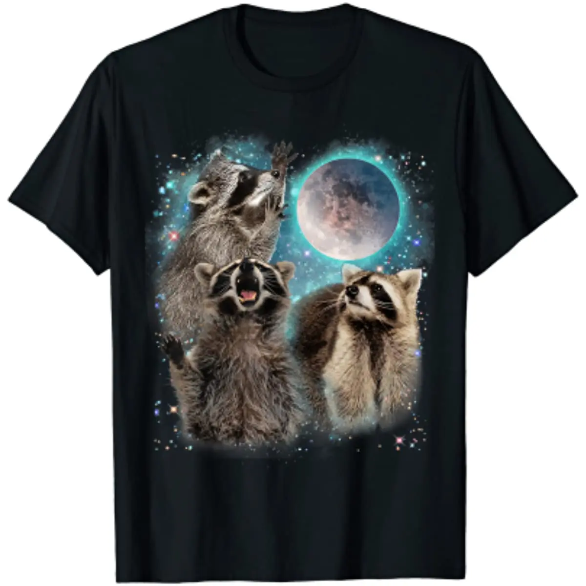 Funny-3-Racoon-Moon-Howling-Raccoon-Head-Funny-for-Men-Women-Kid-T ...