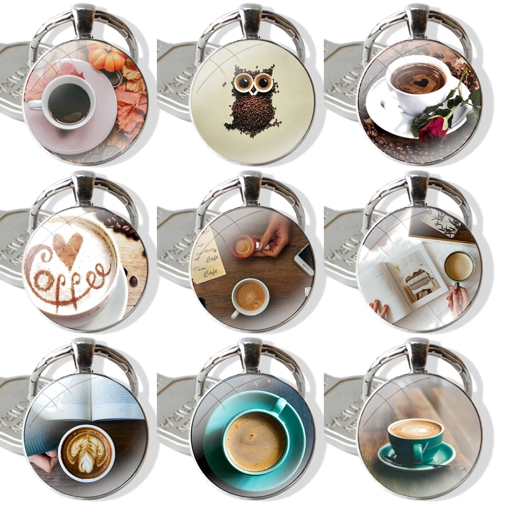 Keychain-Handmade-Glass-Cabochon-Key-Ring-Holder-Pendant-Key-Chains ...