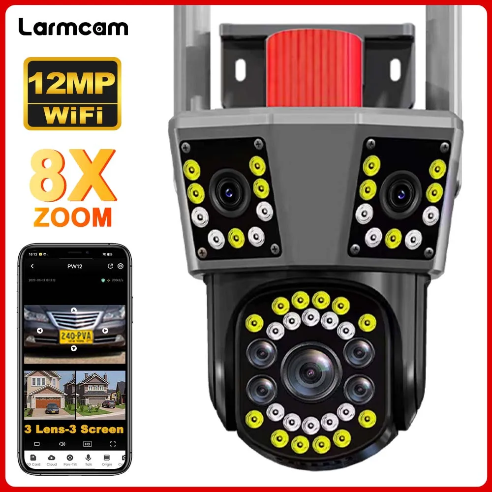 12MP-6K-WIFI-IP-Camera-Outdoor-8X-Zoom-HD-Three-Lens-Three-Screens-PTZ ...