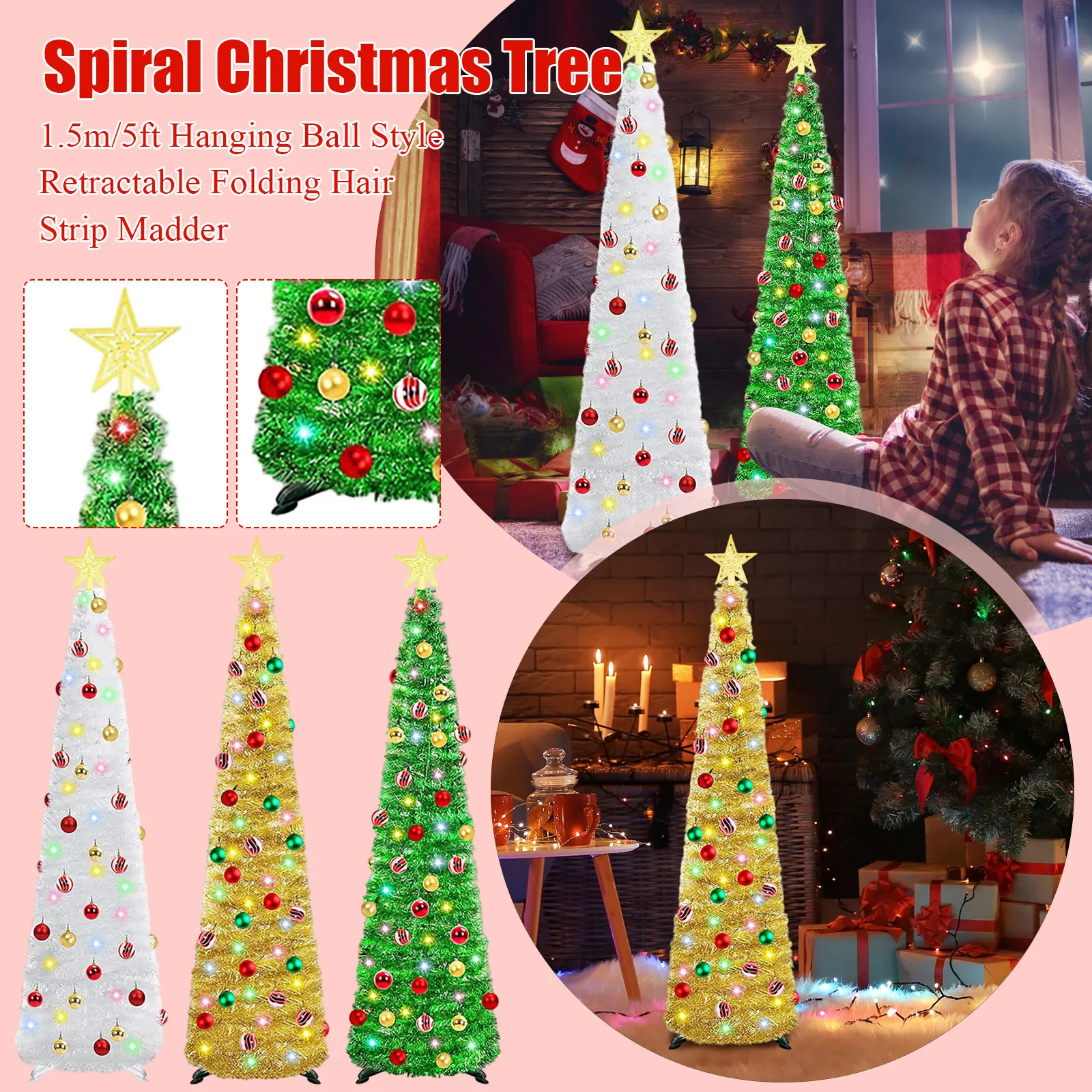 Scalable Christmas Tree With 1.5 Meter Green Leaves Foldable Woolen ...