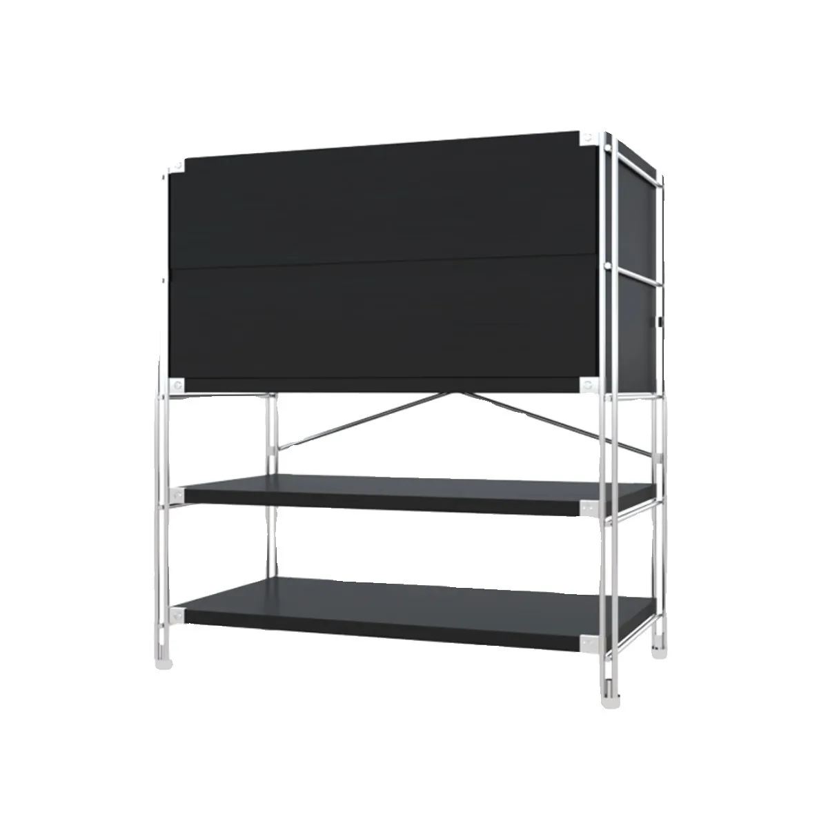 Black Simple Flap Magazine Cabinet Art Bag Bedside Table Bauhaus Living ...
