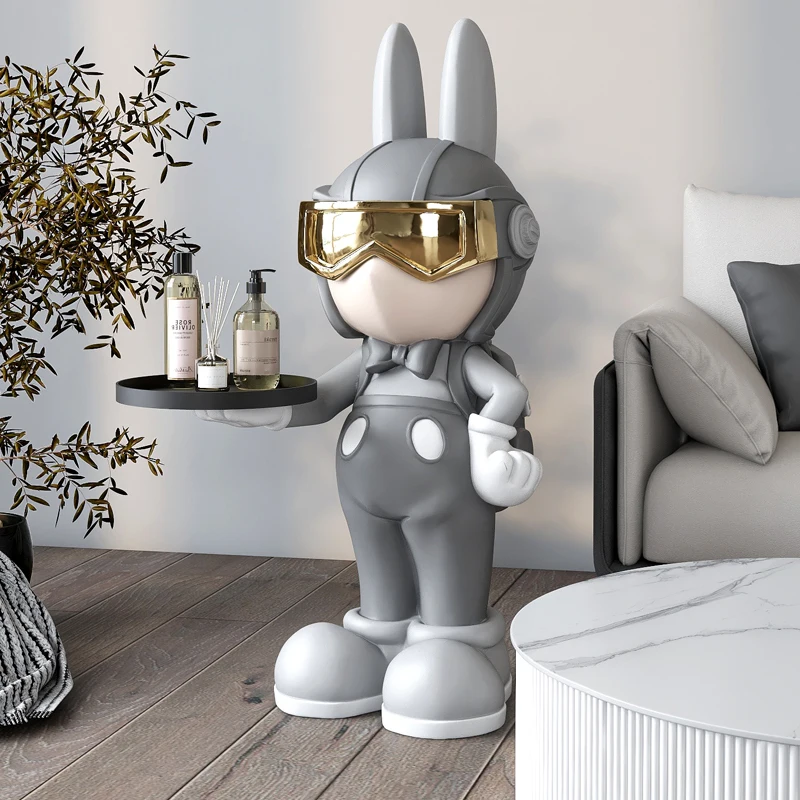 Creative Rabbit Sculpture Home Decor Statue Living Room Decorative ...