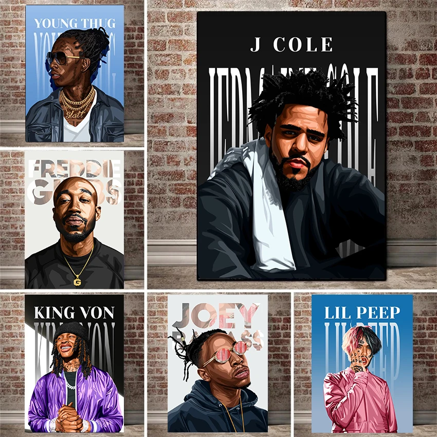 Rap-Music-Singer-Canvas-Painting-Hip-Hop-Rap-Singer-Figure-Painting ...