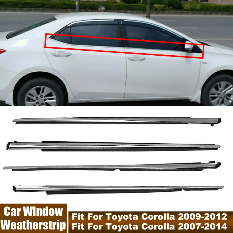 Car-Accessories-4Pcs-Set-Door-Window-Glass-Weatherstrip-Trim-Fit-For ...