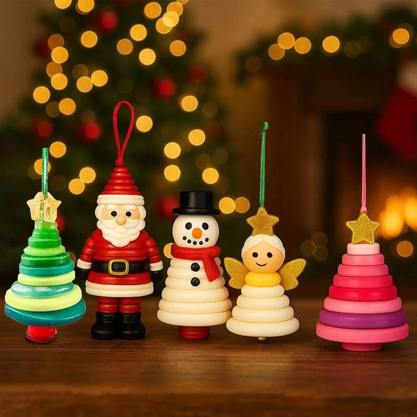 DIY Christmas Button Ornament Kit Handmade Snowman Santa Claus Craft ...