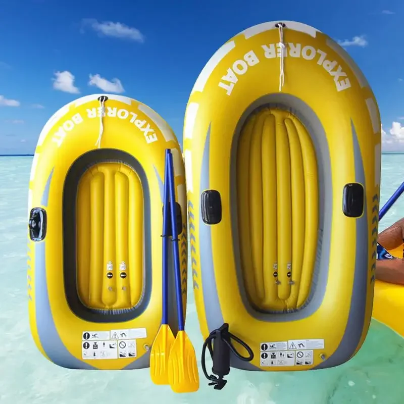 Inflatable-Boat-2-People-PVC-Canoe-Kayak-Rubber-Dinghy-Thicken-Foldable ...