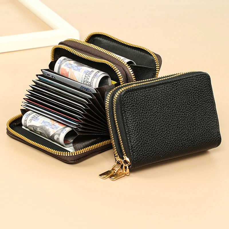 Multi-Functional-Card-Bag-Organ-Card-Bag-Double-layer-Zipper-WOMEN-S ...