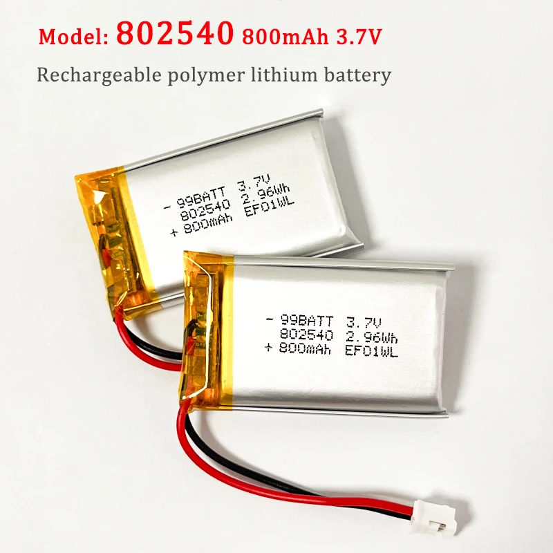 3.7V 800mAh 802540 Li Polymer Lithium Battery for Beauty Instrument ...